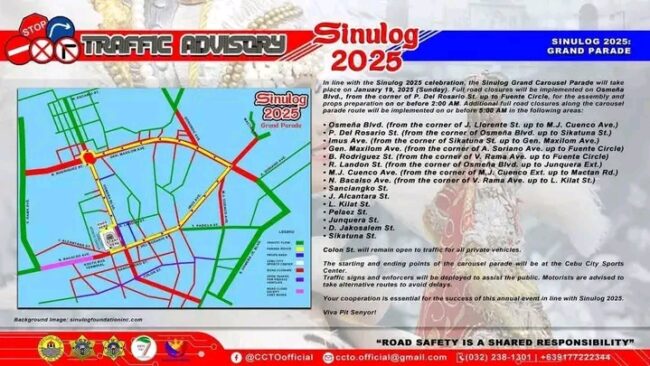 Sinulog 2025 Road Closure and Traffic Advisory - Sinulog Foundation Inc